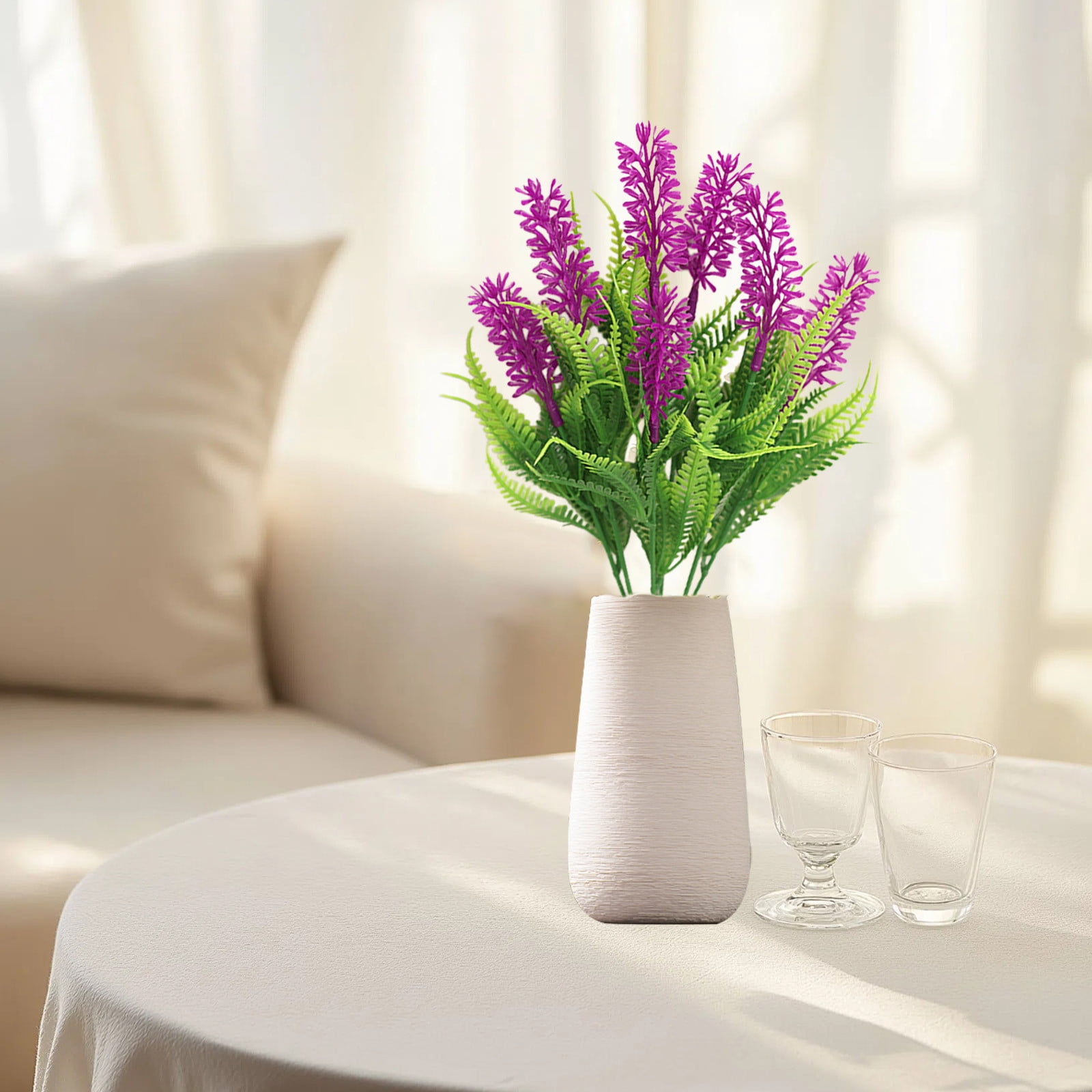 Realistic Lavender Artificial Flowers Bouquet 5 Stems Vibrant Hot Pink ...