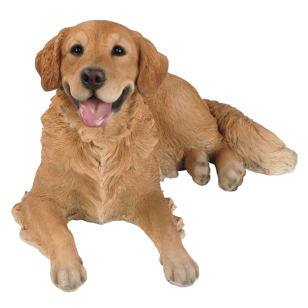 Realistic Life Size Golden Retriever Statue Detail Sculpture Glass Eyes ...