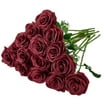 Realistic Long Stem Silk Rose Artificial Flowers,Champagne Faux Roses ...
