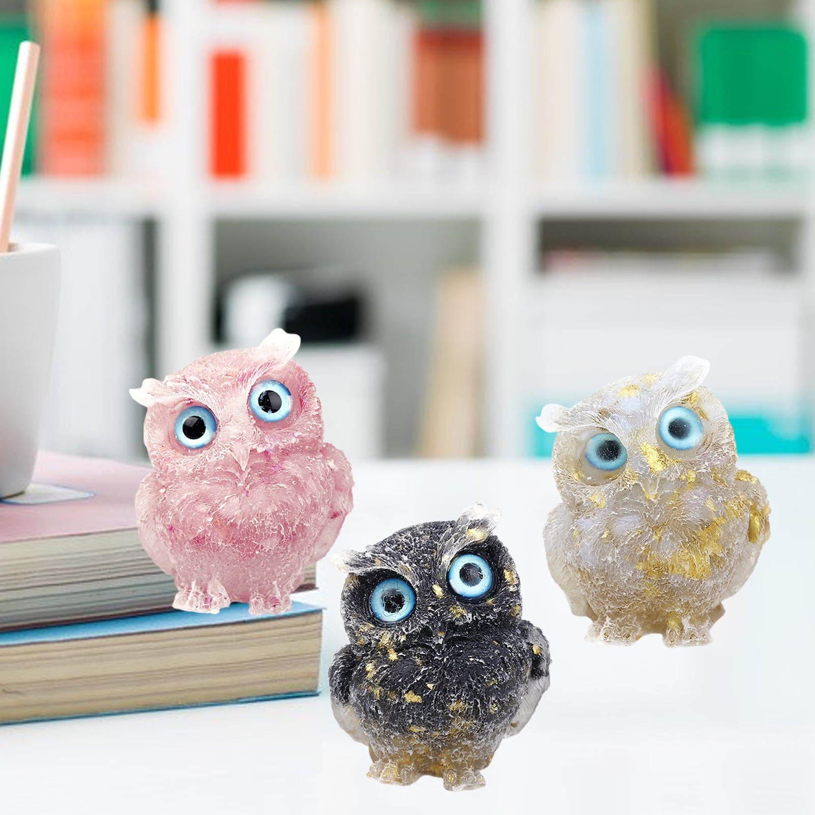Realistic Looking Synthetic Resin Owl Sculpture - Waterproof Lovely Owl ...