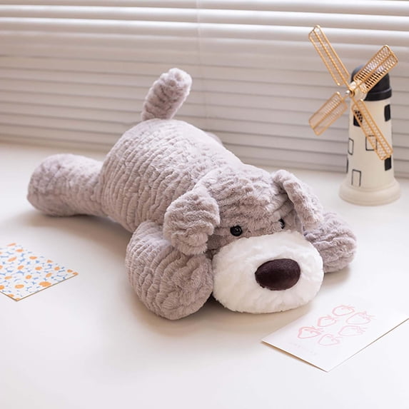 Realistic Lying-Down Dog Plush Toy - Ultra Soft Cuddly Stuffed Animal ...
