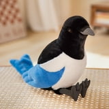 Realistic Magpie Plush - 7.87'' Black Magpie Bird Stuffed Animal ...