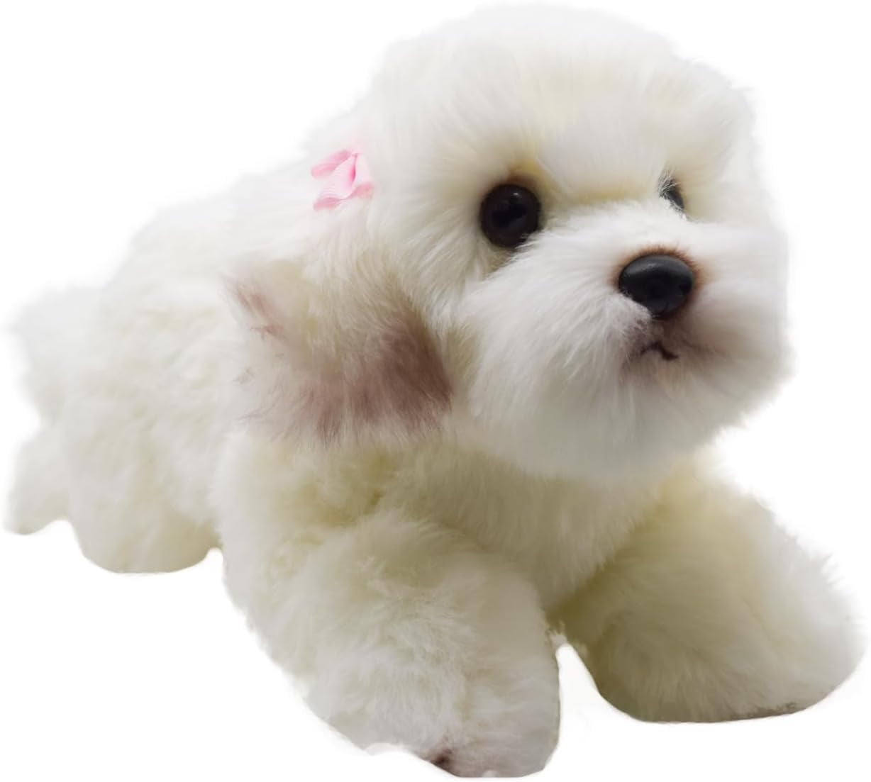 Realistic Maltese Dog Stuffed Animal Plush Toy, Lifelike Animal ...