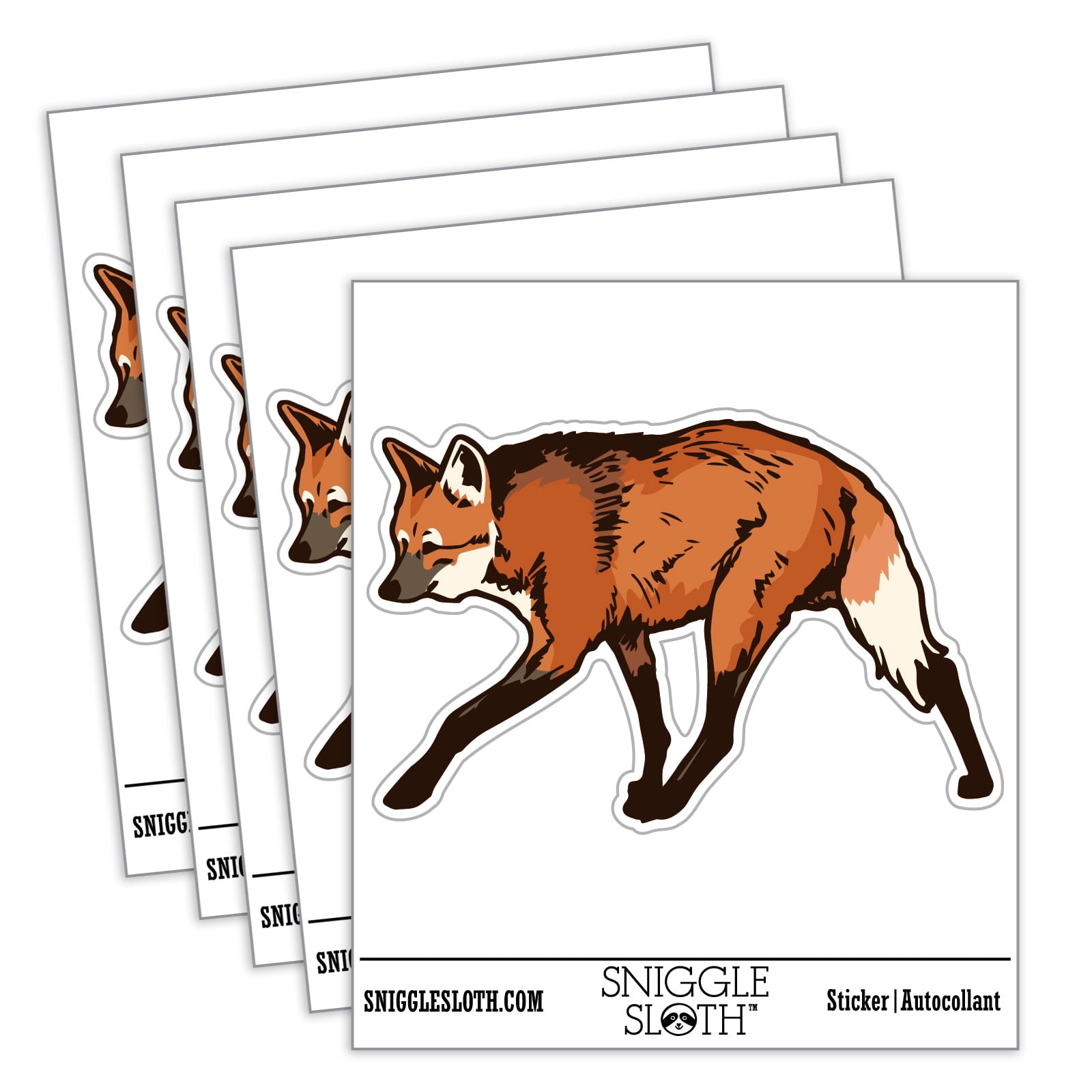 Realistic Maned Wolf South American Wild Canine Car Window Bumper Water ...