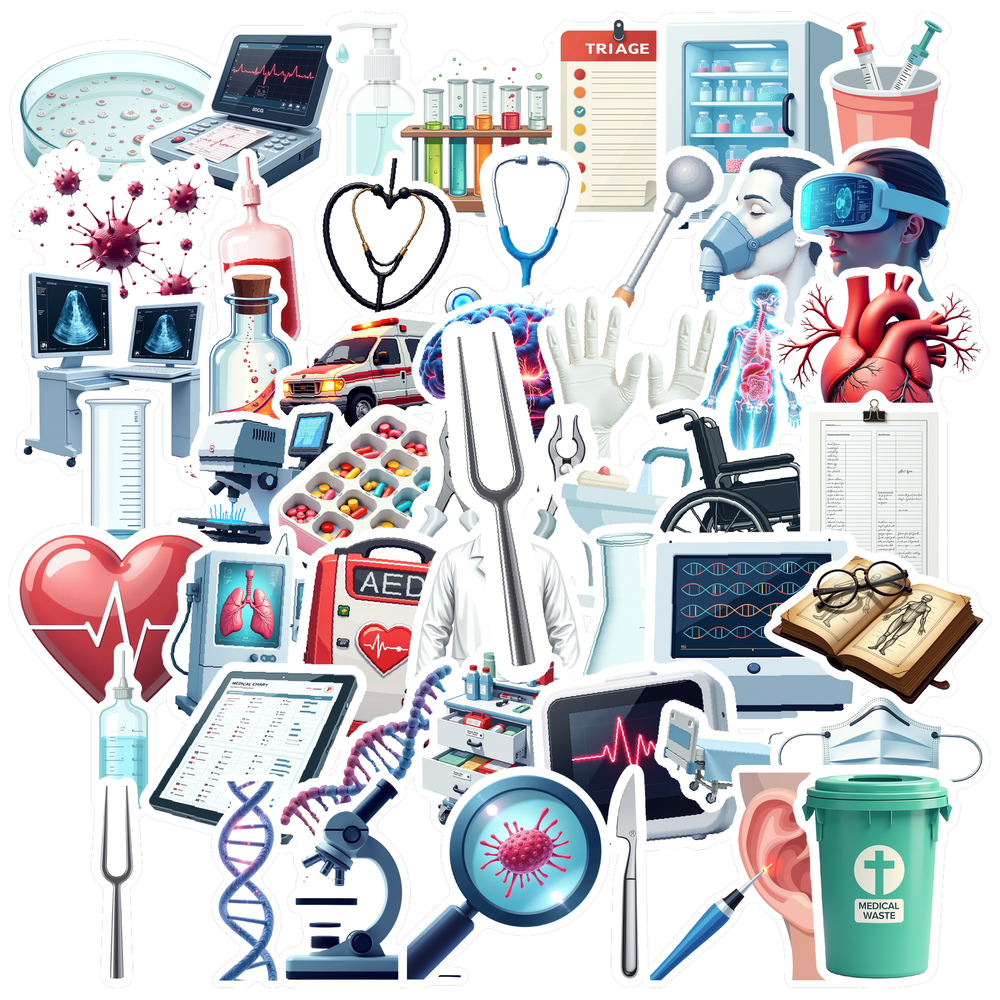 Realistic Medical Science Stickers, Waterproof Medical Science Sticker ...
