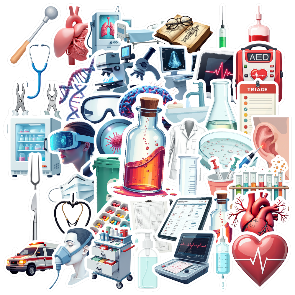 Realistic Medical Science Stickers, Waterproof Medical Science Sticker ...