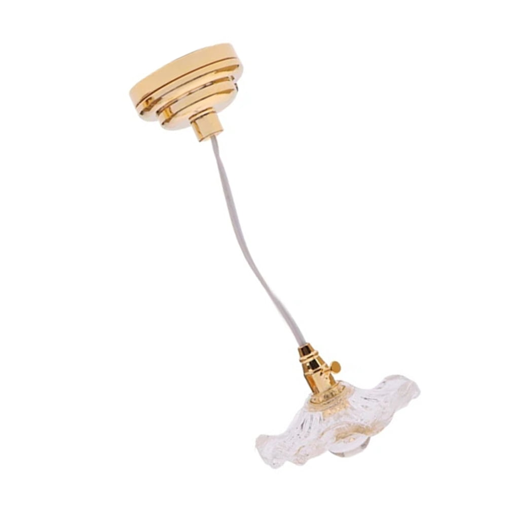 Realistic Mini Ceiling Lamp Flower Furniture Play Doll House Decoration ...