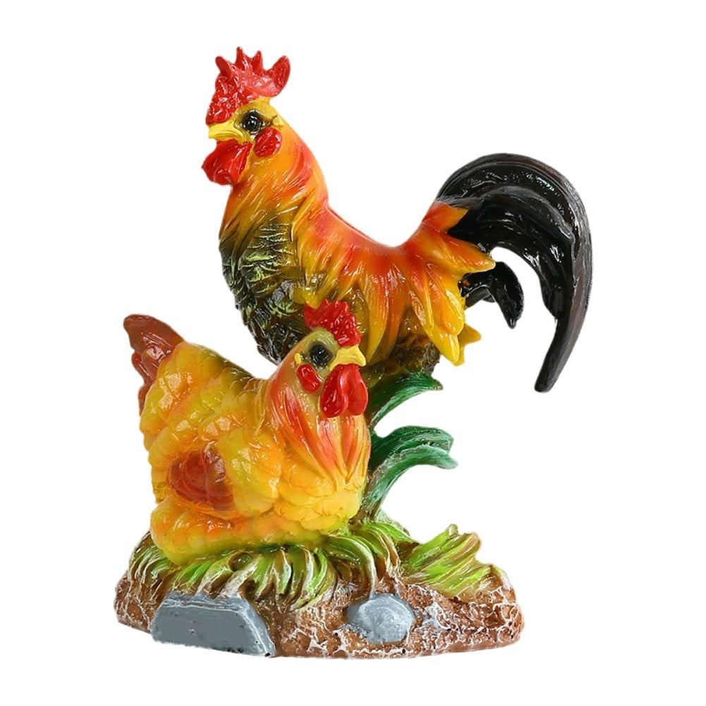 Realistic Mini Farm Chicken Figurines Miniature Rooster Figures Resin ...