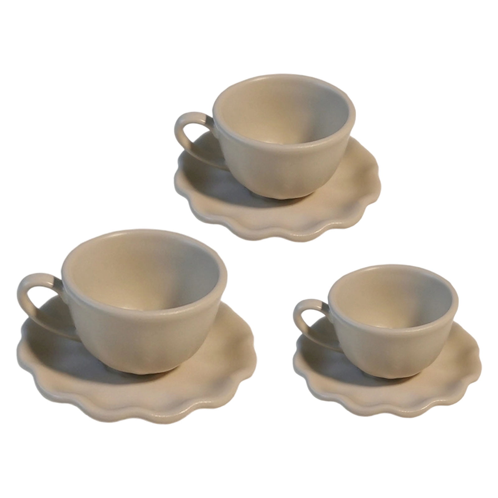Realistic Miniature Coffee Cup And Saucer Set Doll House Decoration For ...