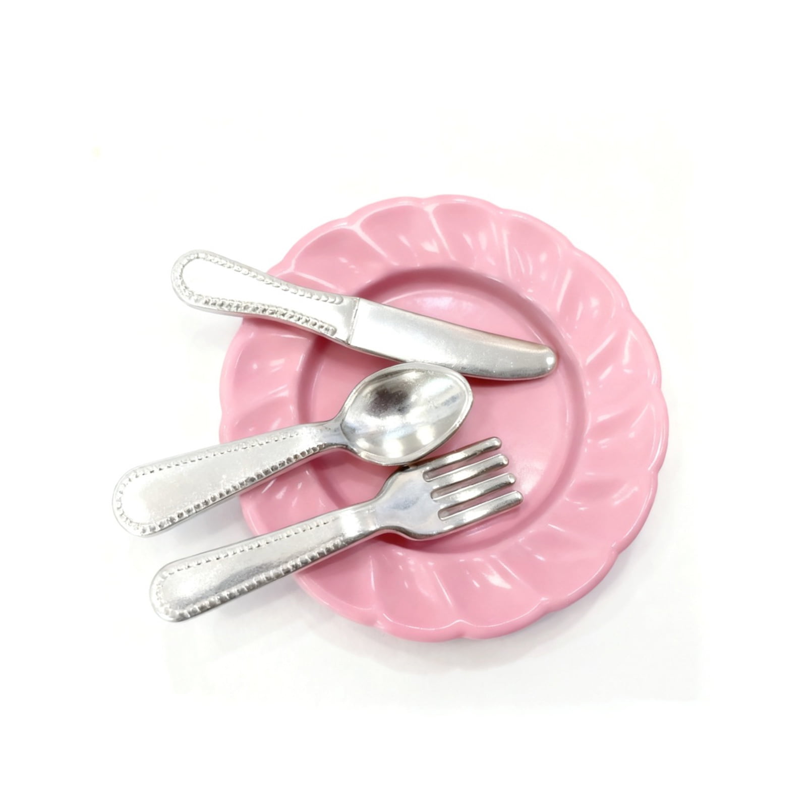 Realistic Miniature Dishware Model Figure with Cutter Fork Spoon Dish ...