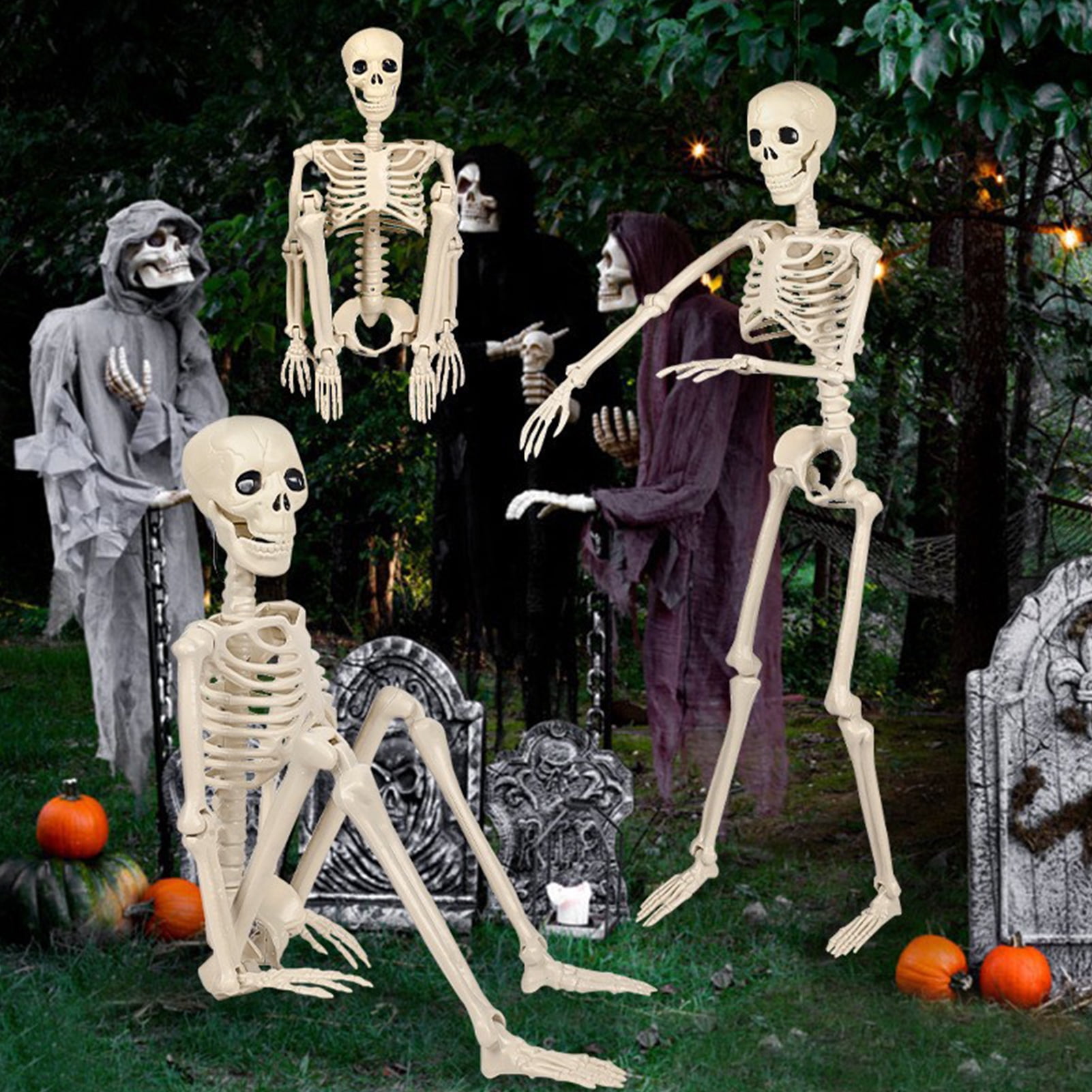 Realistic Movable Joints Skeleton Adjustable Halloween Plastic Skeleton ...