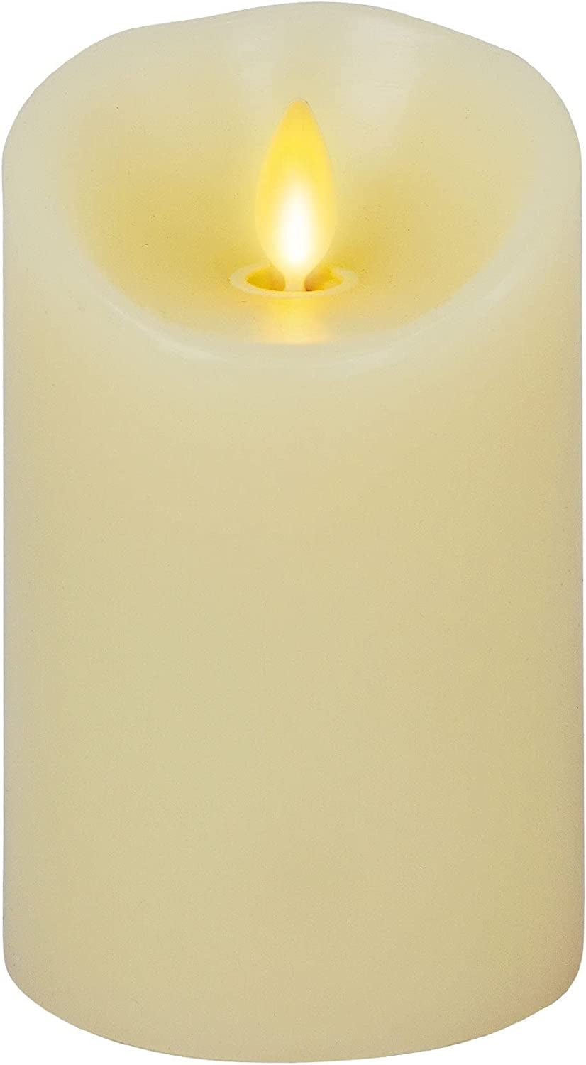 Realistic Moving Flame LED Candle Scalloped Edge Smooth Finish Real Wax ...