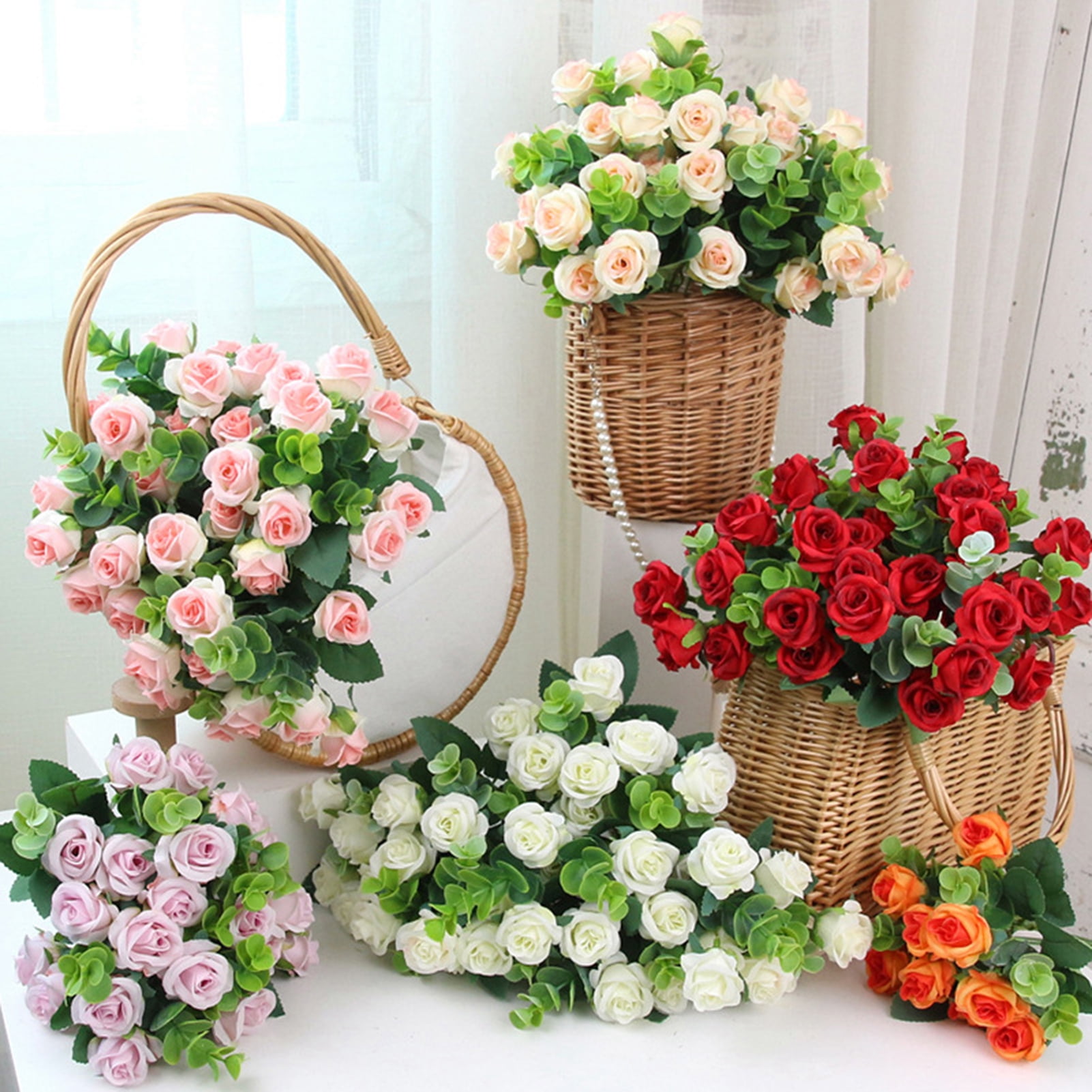 Realistic Non-Fading Rose Bouquet – 5-Forks Simulation, Natural Vibe ...