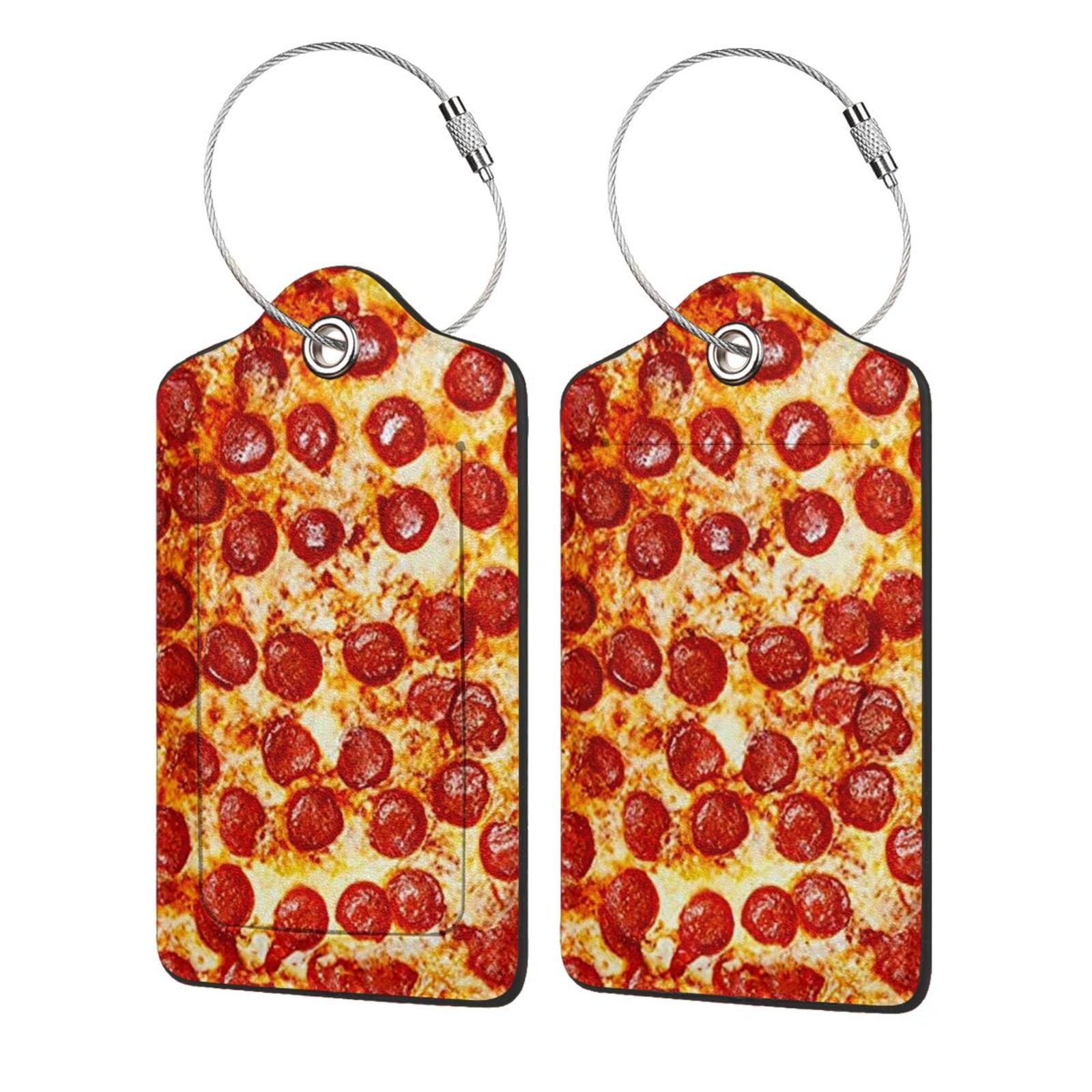 Realistic Pizza Food Luggage Tags for Suitcase PU Privacy Cover ID ...