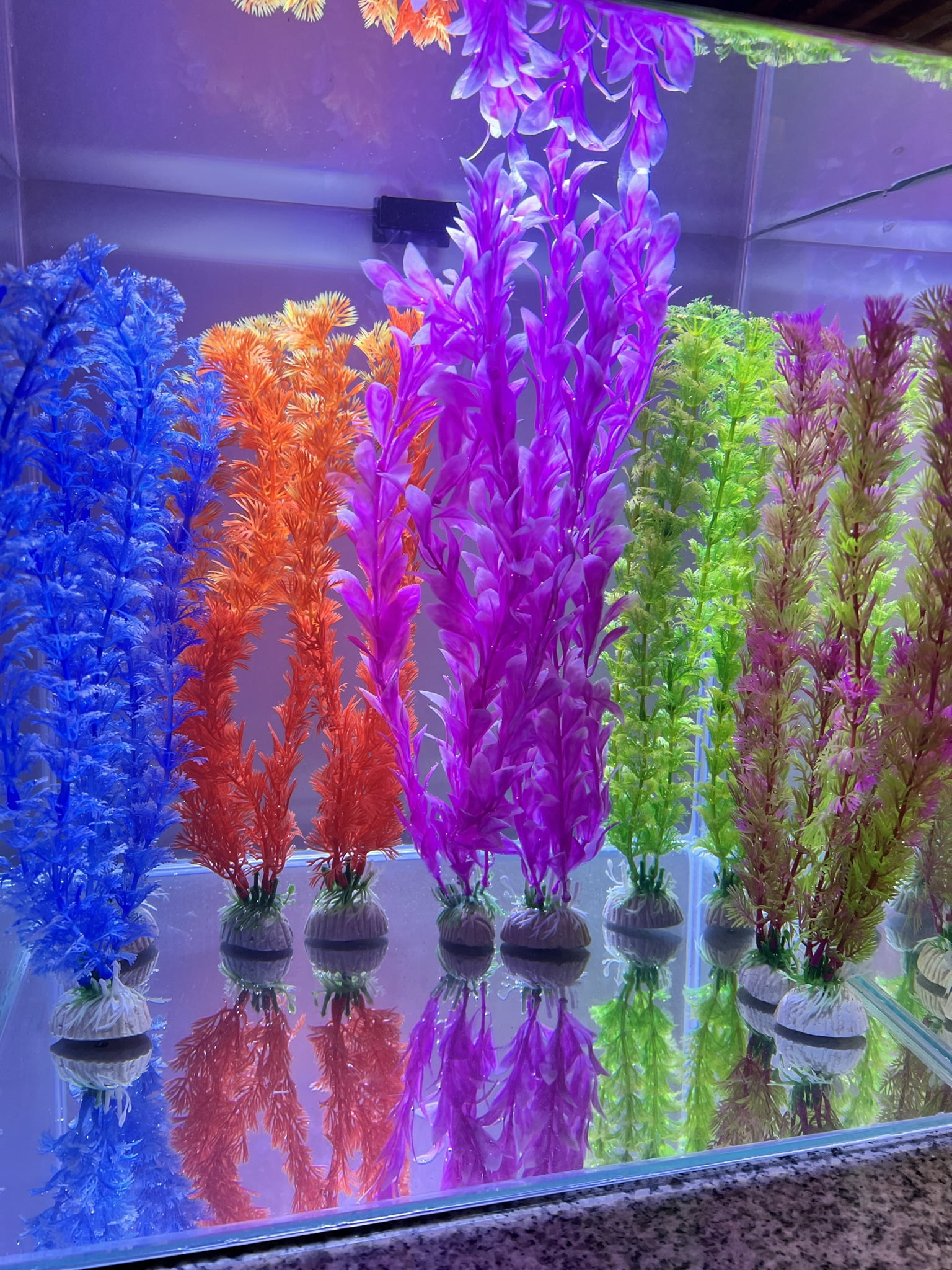 Realistic Plastic Aquatic Plants- Weighted Base, Life-Like Movement ...