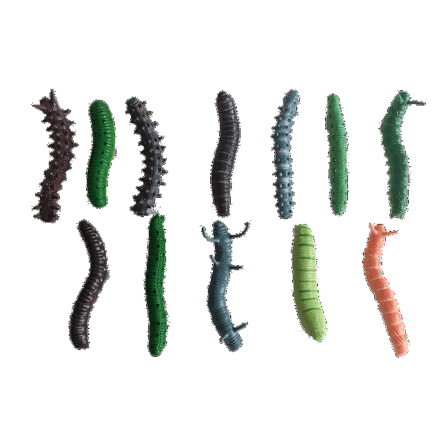 Realistic Plastic Insect Toy Set, 12-Pack Assorted Caterpillars for ...