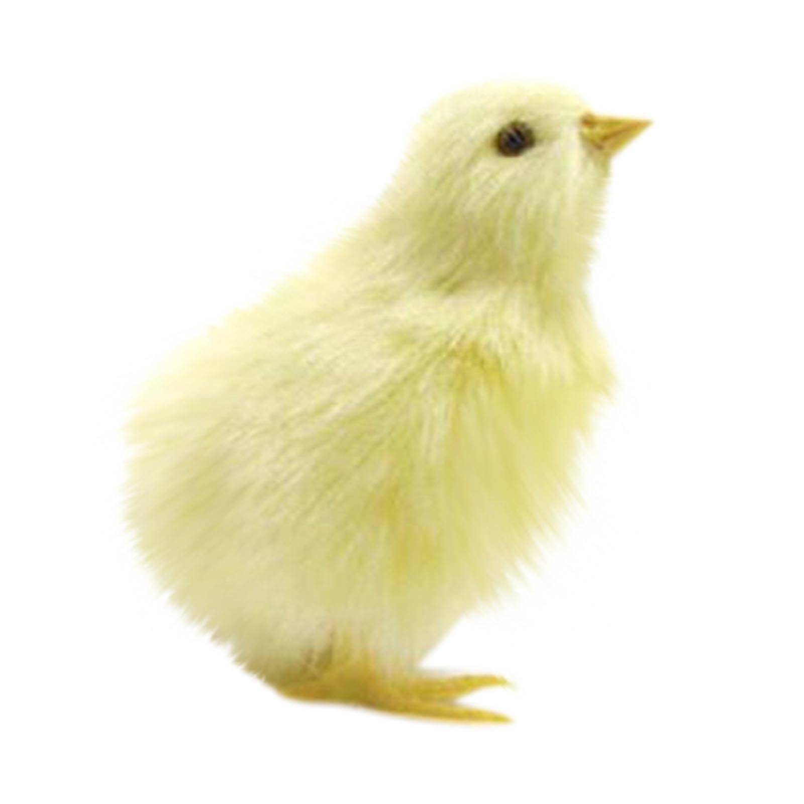 Realistic Plush Little Chick Figurine Lifelike Furry Animal Toy ...