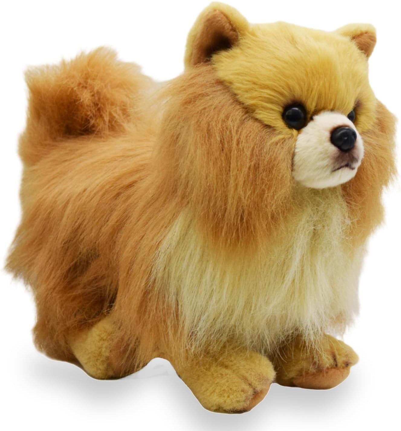 Realistic Pomeranian Dog Stuffed Animal Plush Toy, Lifelike Animal ...