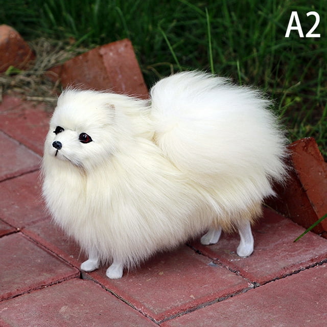Realistic Pomeranian Simulation Toy Dog Puppy Lifelike Companion Toy ...