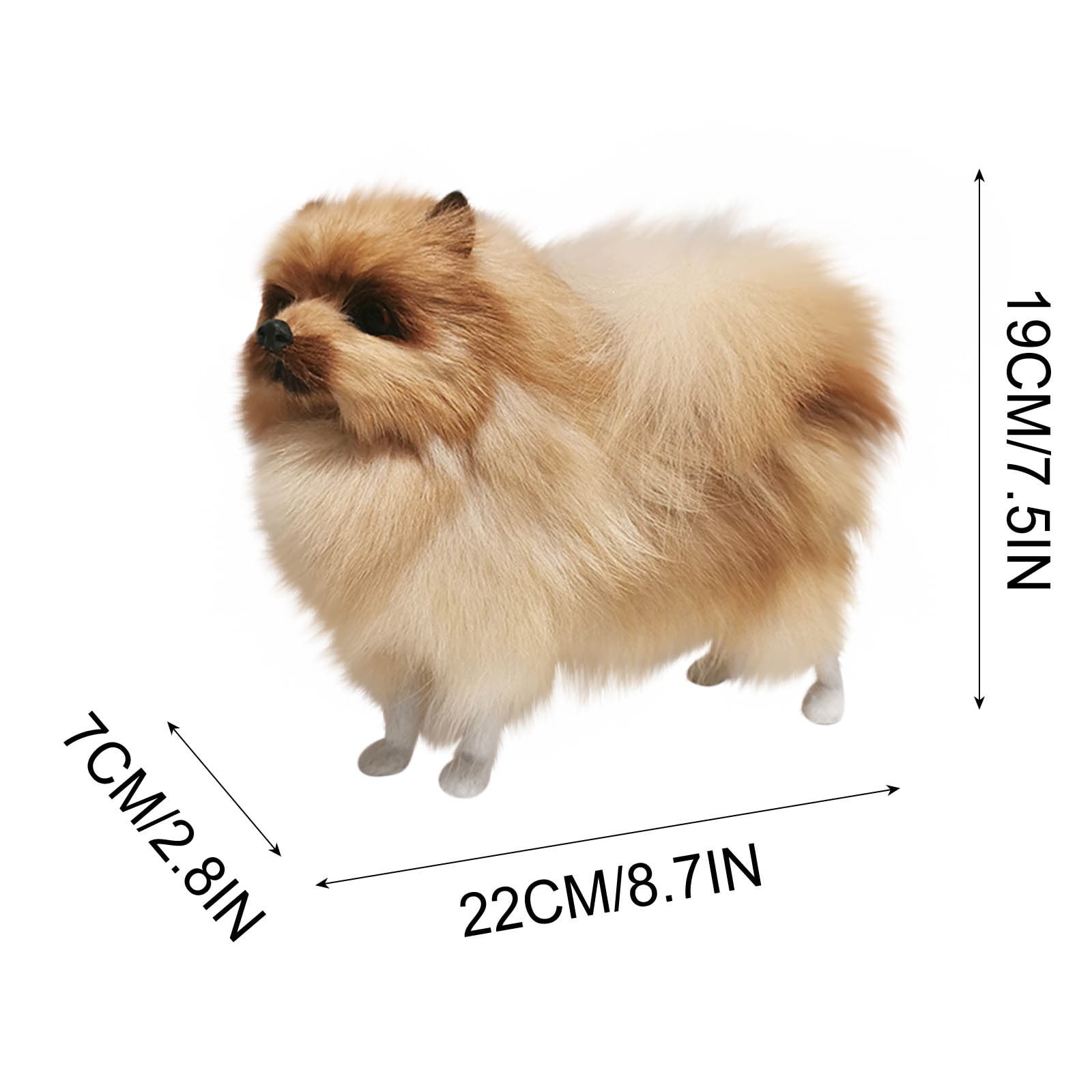 Realistic Pomeranian Stuffed Dog Plush Toy Cute Simulation Pets Fluffy ...