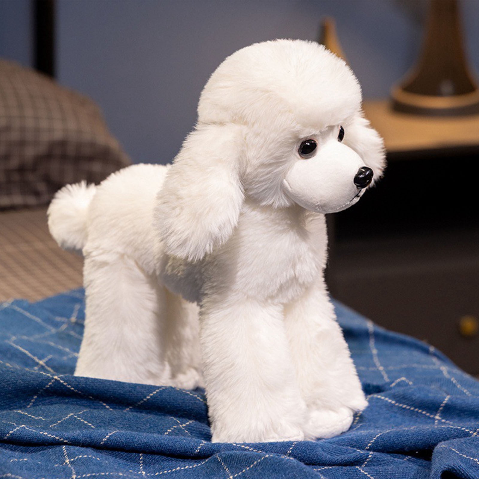 Realistic Poodle Dog Doll for Gifts, Cute Stuffed Toy with Long Legs ...