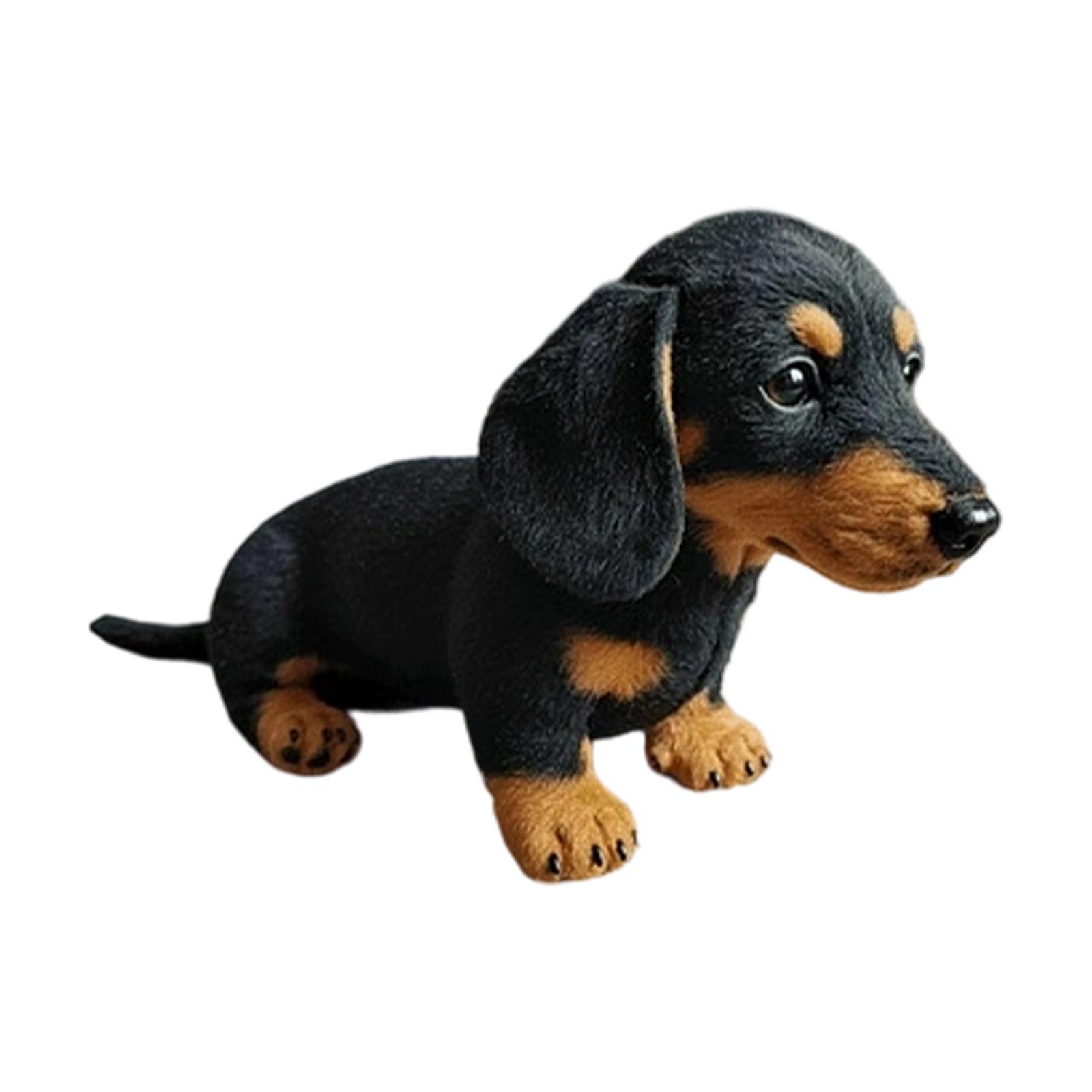 Realistic Puppy Statue Collectible Simulation Dog Figurine Stuffed ...