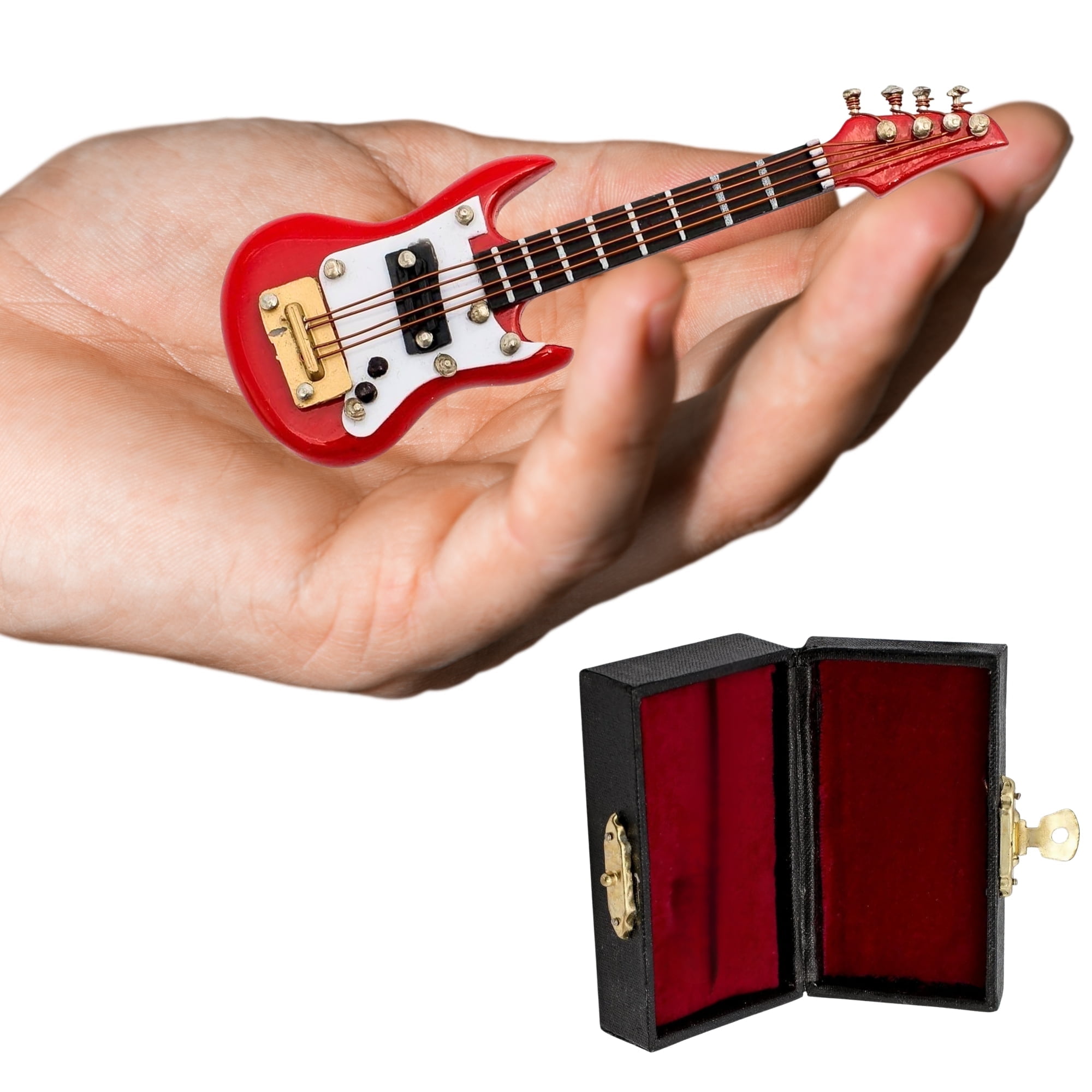 Realistic RED ELECTRIC GUITAR Miniature Musical Instrument Figurine, by ...