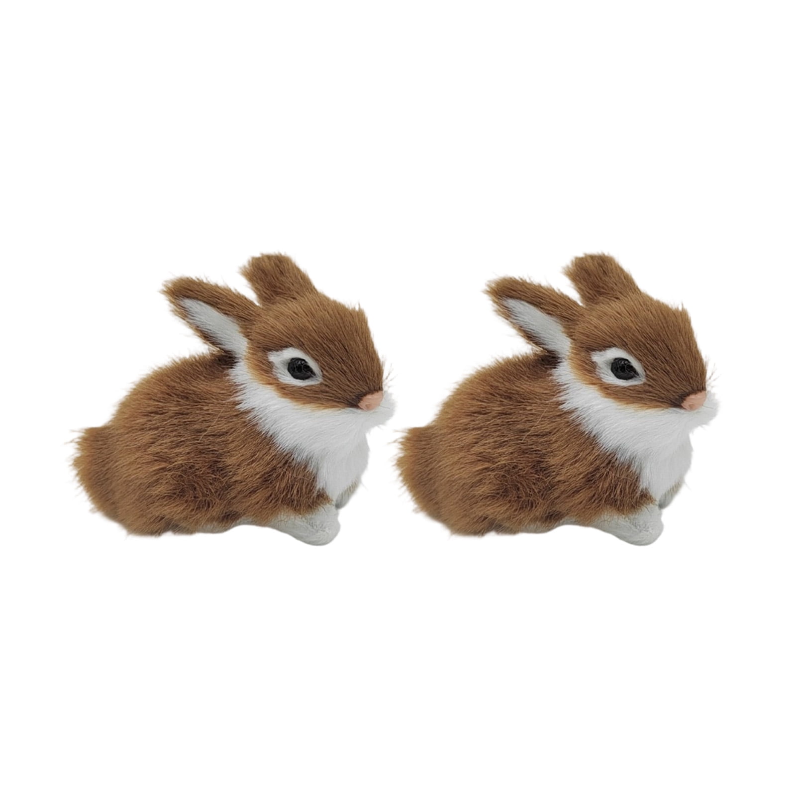 Realistic Rabbits Figurines Plush Rabbits Statue Ornament Spring Home ...