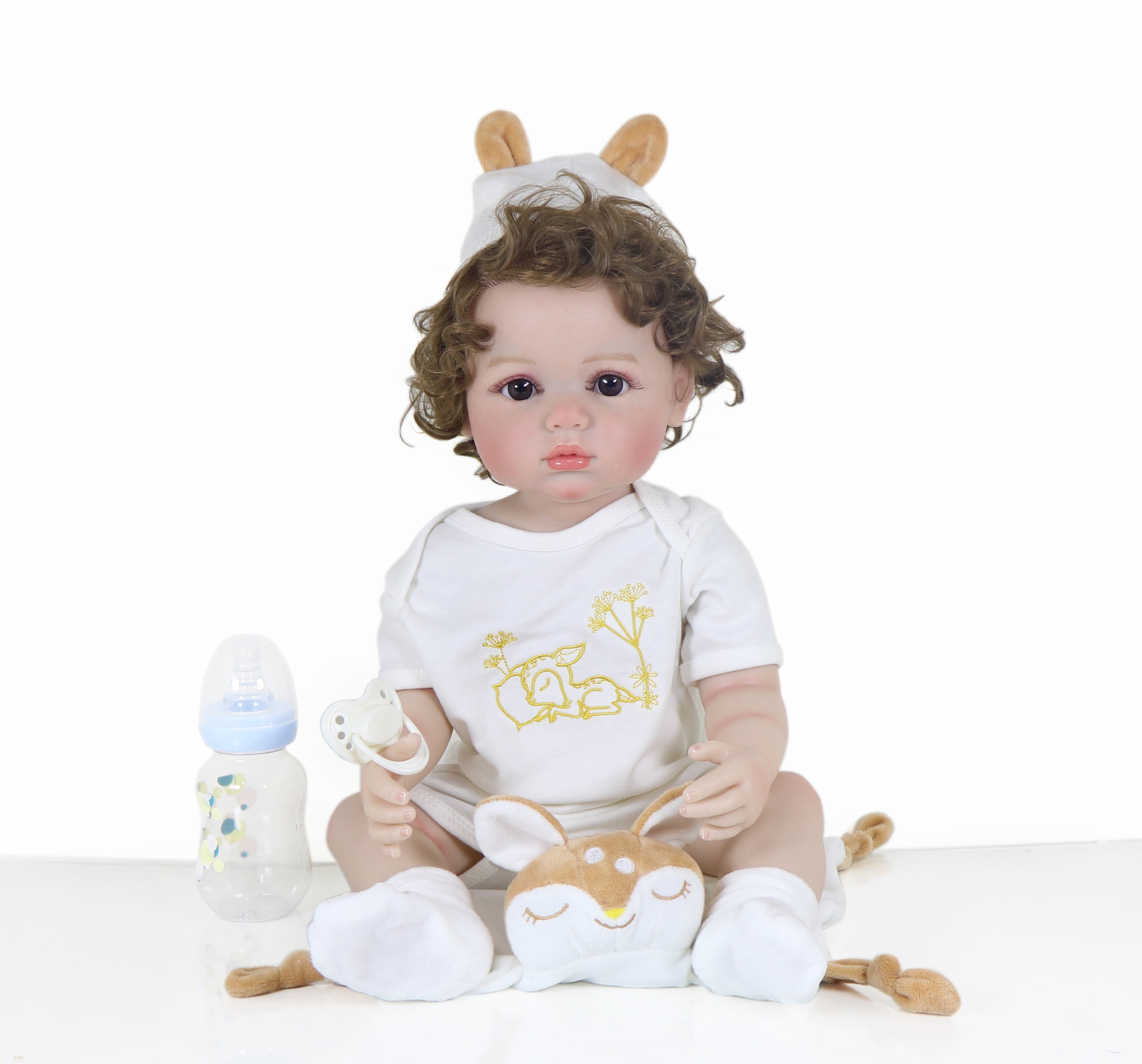 Realistic Reborn Baby Boy Doll -schoolchildren Boy 22 inch Doll Brown ...