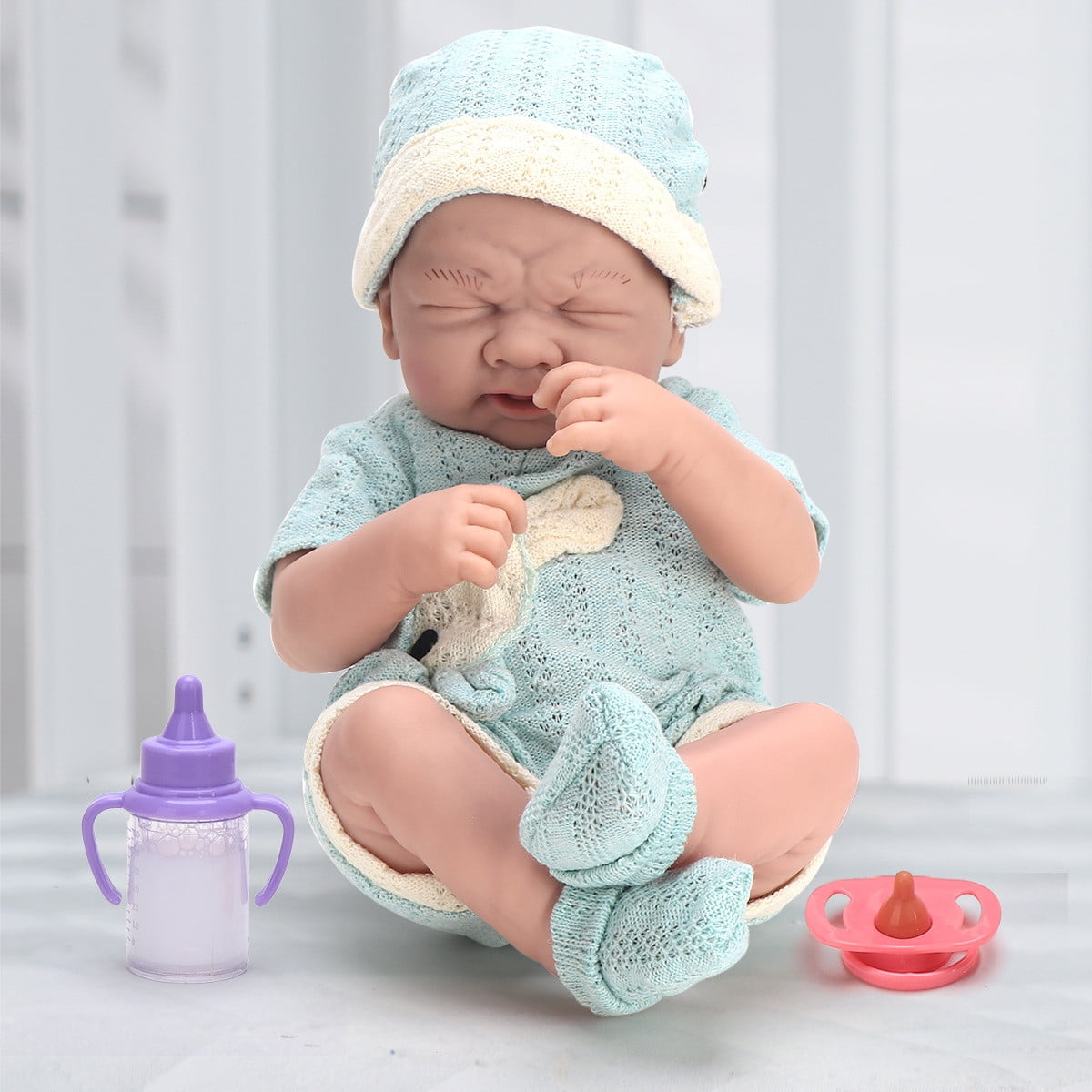 Realistic Reborn Baby Doll Set - 14-Inch Full Vinyl Body, Poseable Baby ...