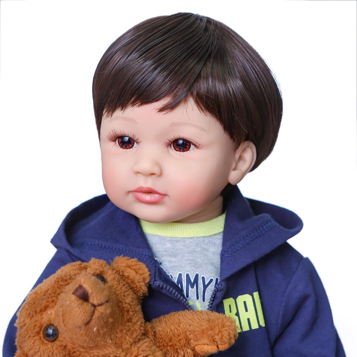 Realistic Reborn Baby Dolls 24 inch Cloth Body Poseable Chubby Real ...