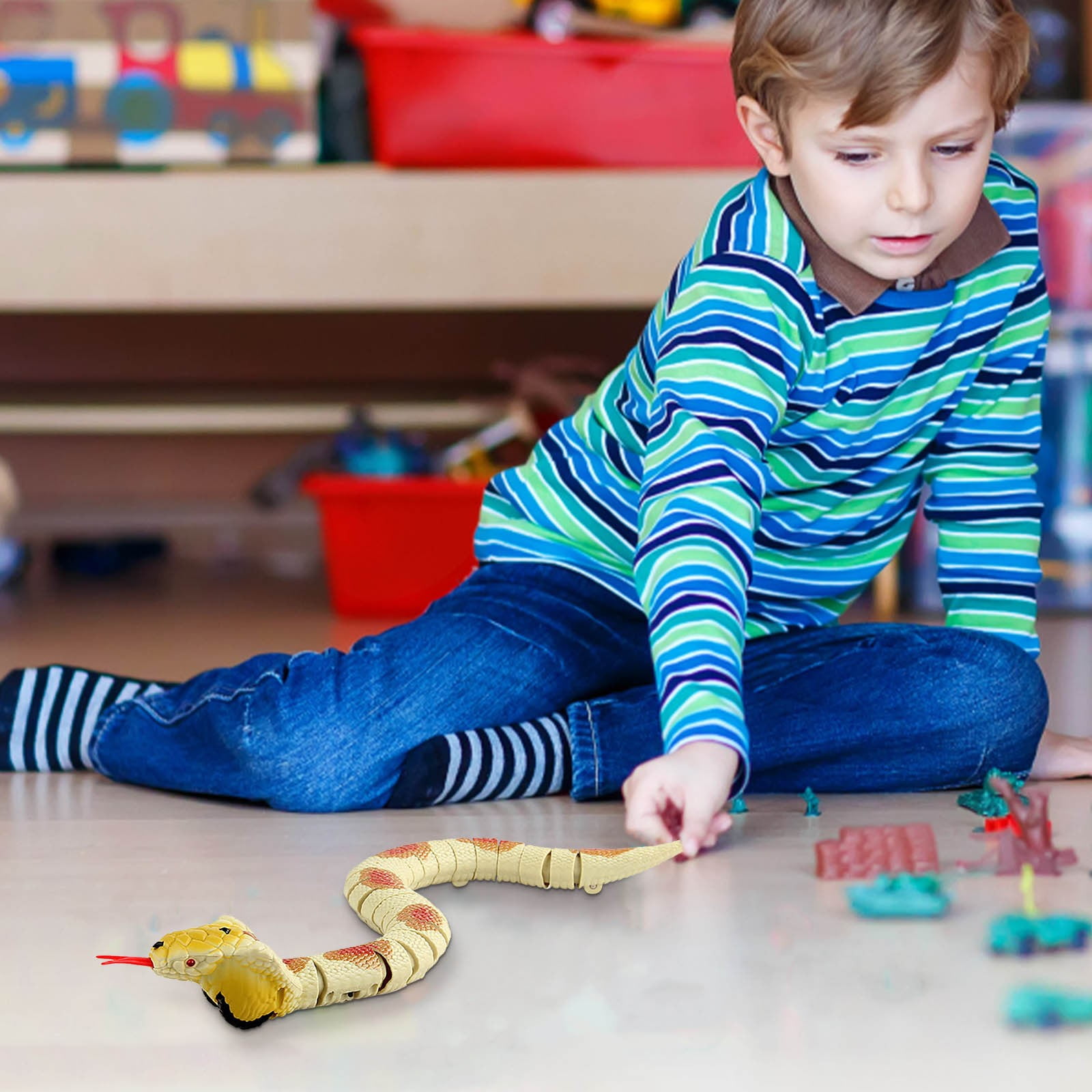 Realistic Remote Control RC Snake Toy Fast Moving Simulation Fake ...