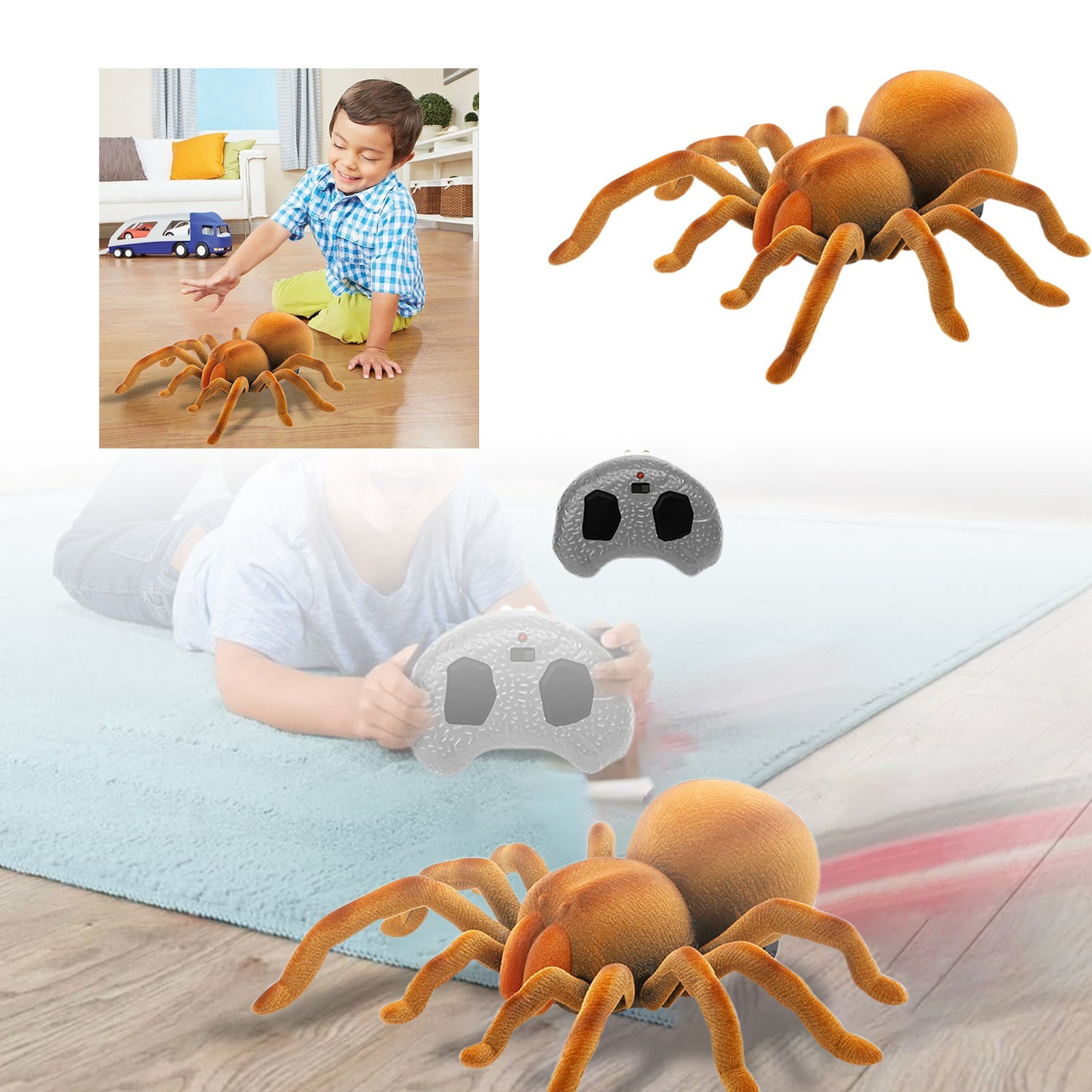 Realistic Remote Control Toy Infrared Prank Furry Brown For Kids And ...