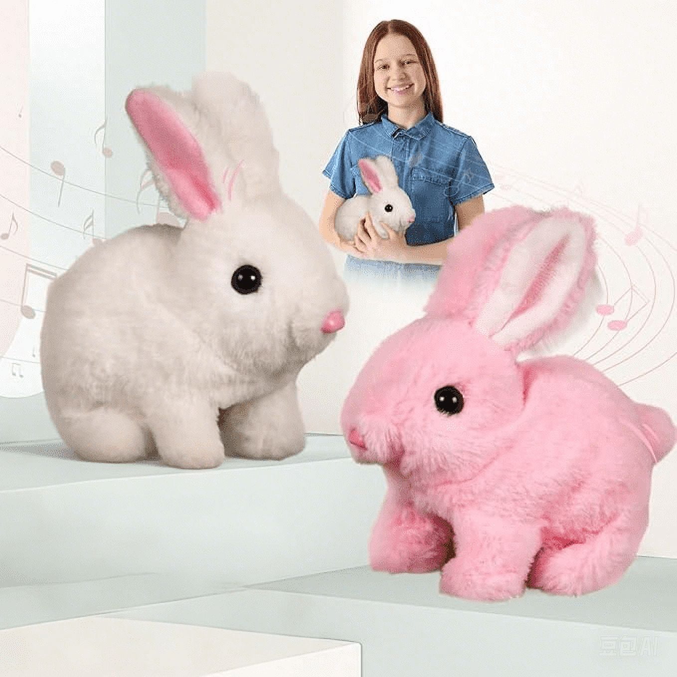 Realistic Robot Bunny, My Realistic Bunnys Toy, Bunbi Bunny Plush-Realistic RabbitToys for Kids ...