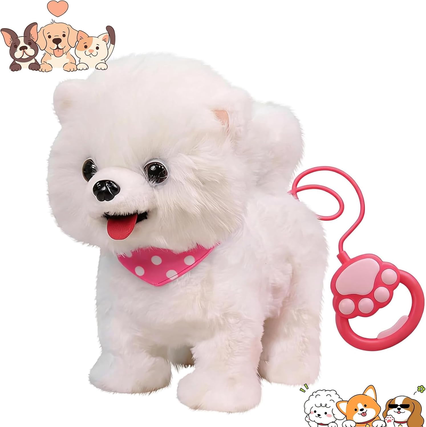 Realistic Robot Dogs Stuffed Animals, Interactive Walking Plush Puppy ...