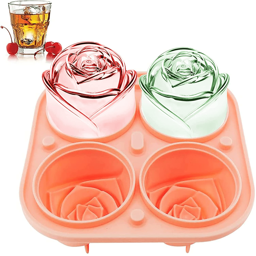 Rose Ice Cube Trays Mold - Ice Cube Maker and Easier Release Molds for ...