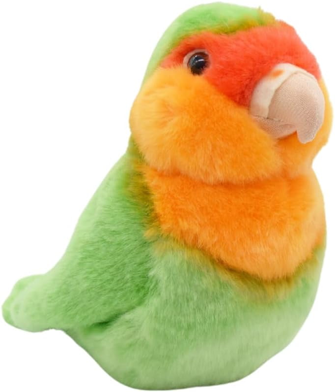Realistic Rosy-Faced Lovebird Stuffed Animal Plush Toy, Lifelike Animal ...