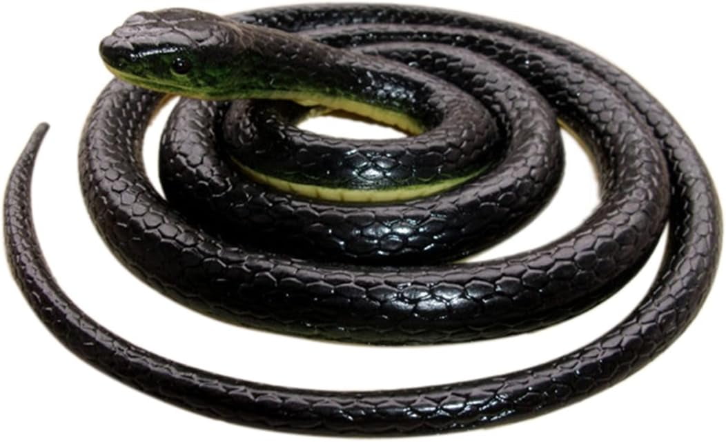 Realistic Rubber Black Snake 51 Inch Long Scare Fidget Toys Prank for ...