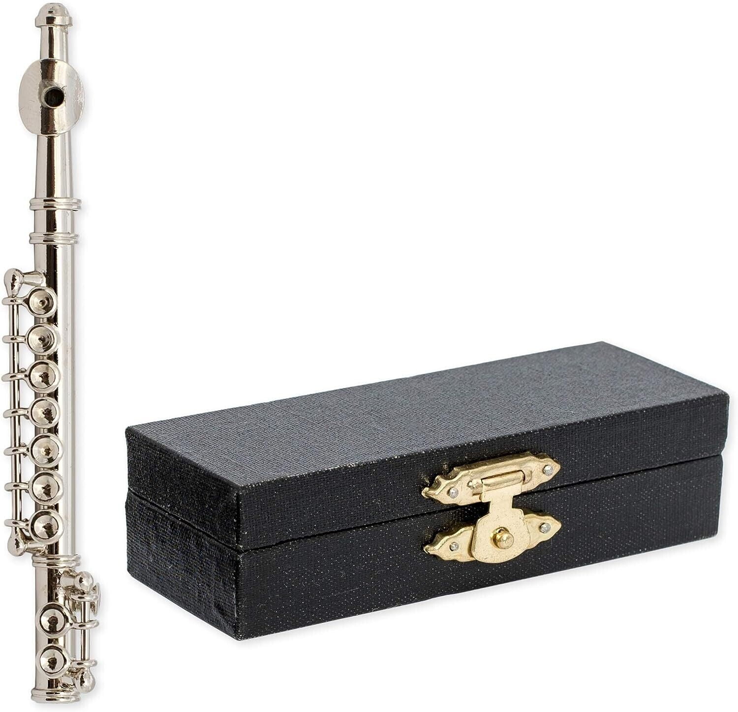 Miniature Silver Flute Figurine, Detailed Musical Instrument Replica by ...