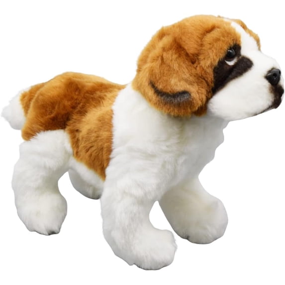 Realistic Saint Bernard Stuffed Animal Plush Toy, Lifelike Dog Animal ...