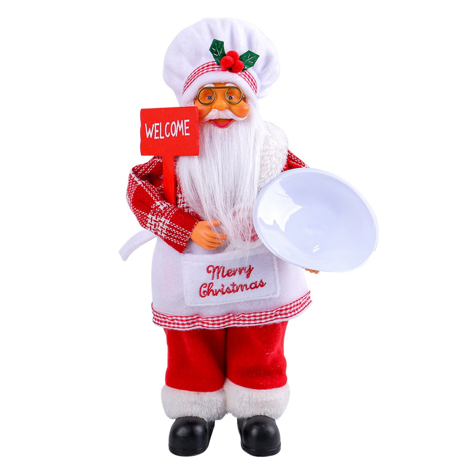 12.4inch Santa Figurines Doll Christmas Sitting Santa Claus Decoration ...