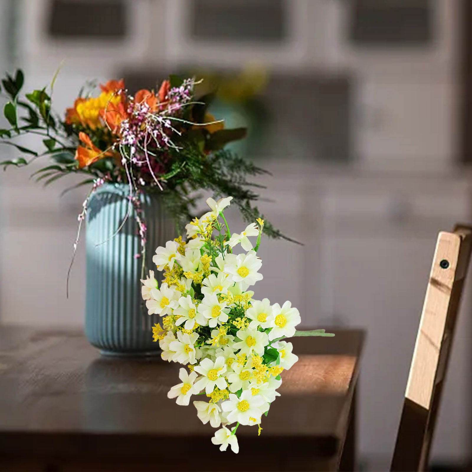 Realistic Silk Orchid Daisy Decor â 28 Head Outdoor Floriculture with 7 ...