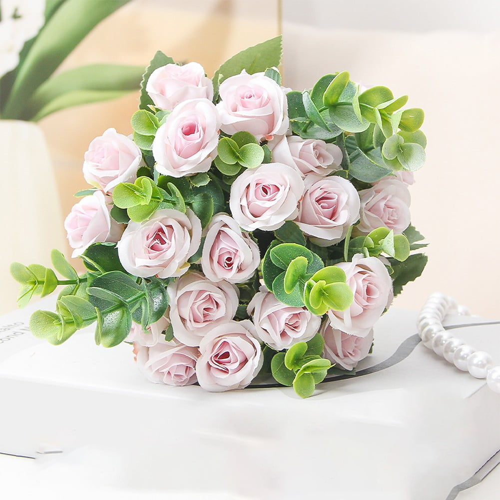 Realistic Silk Rose Bouquet for Wedding Decor 10 Heads Artificial ...