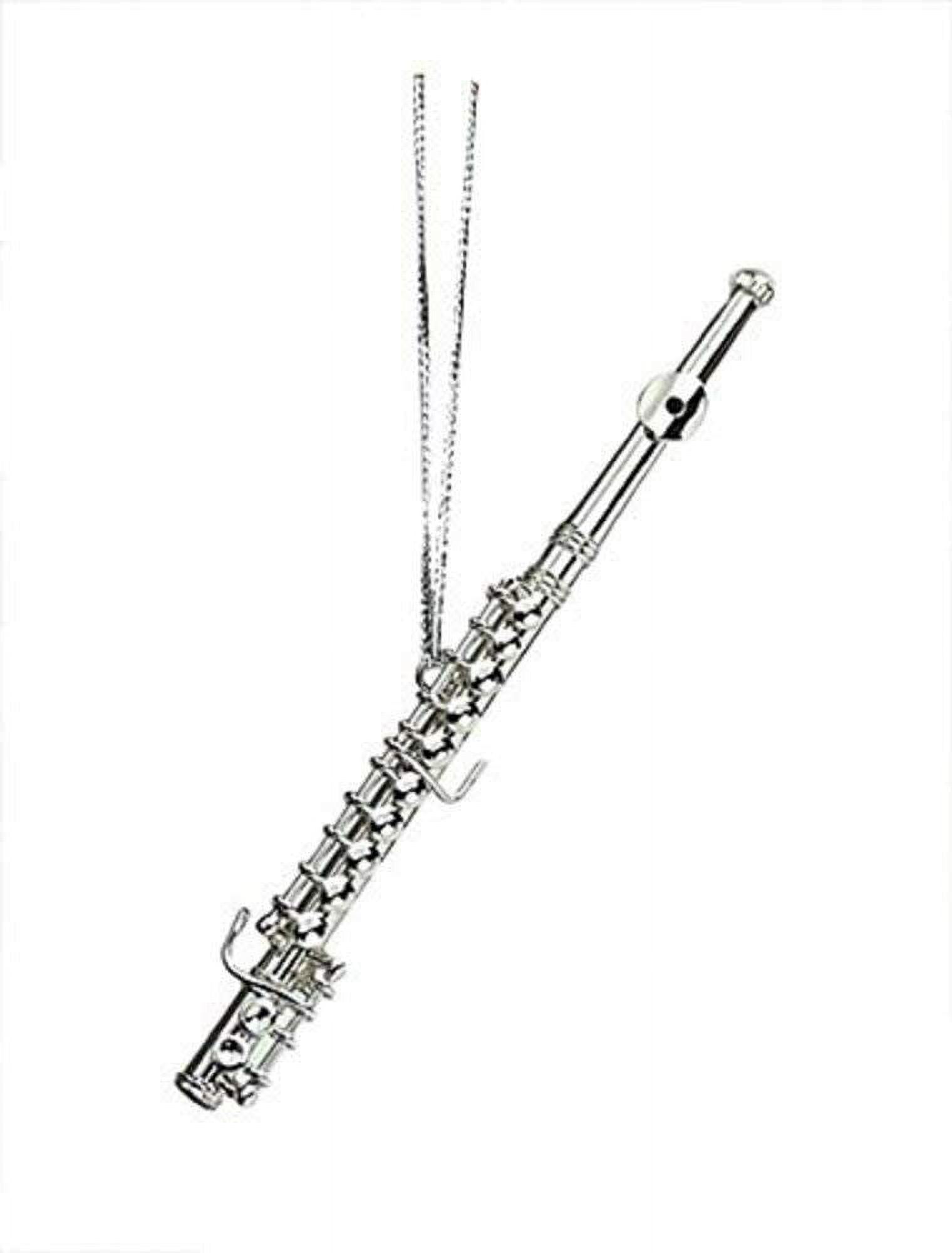 Broadway Gifts Realistic Silver Flute Musical Instrument Christmas ...