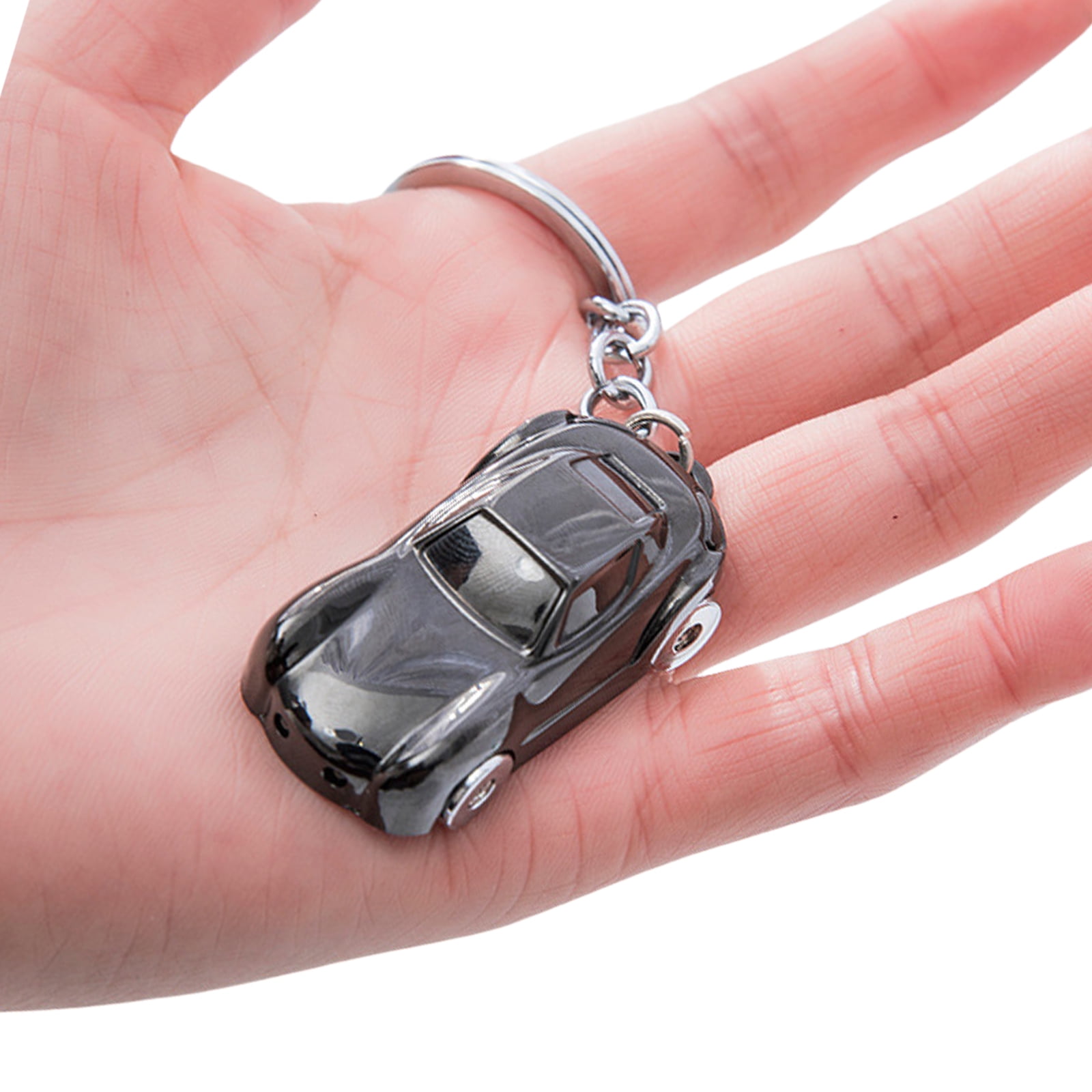 Realistic Silver Metal Car Keychain Compact Car Inspired Metal Keychain ...