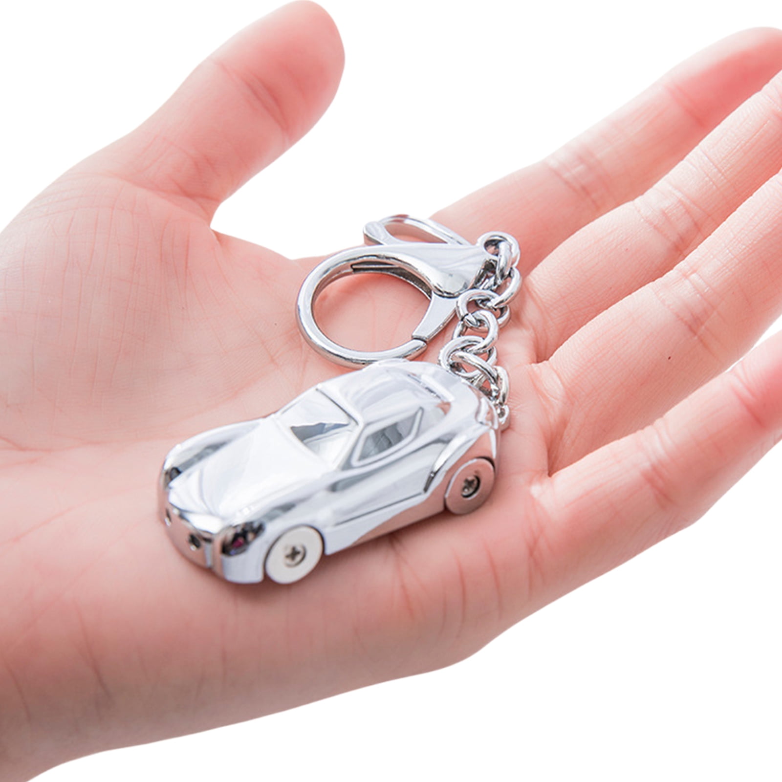 Realistic Silver Metal Car Keychain Compact Car Inspired Metal Keychain ...