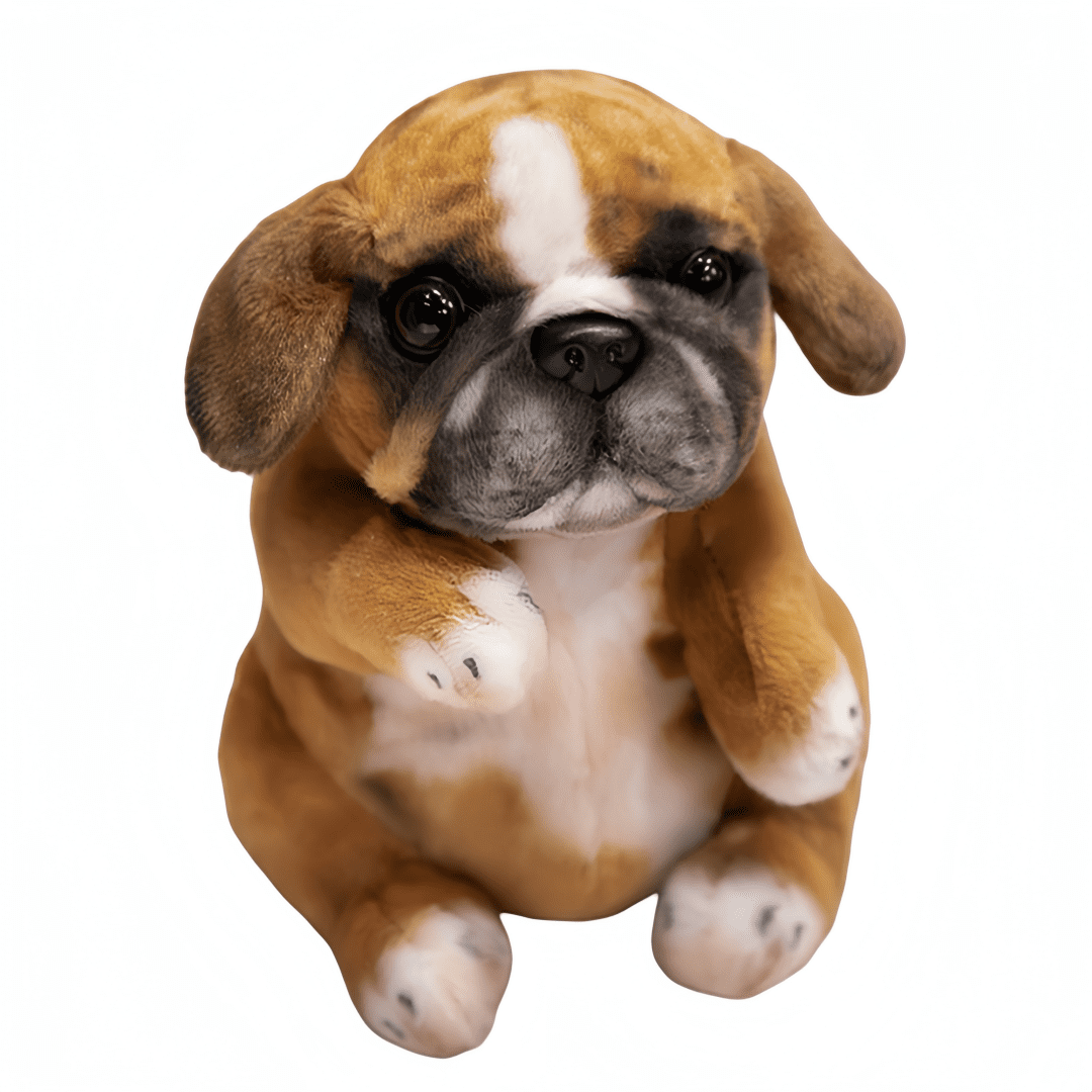 Realistic Sitting Poodle Pug Puppy Plush Toys Stuffed Doggy Cute Fluffy ...