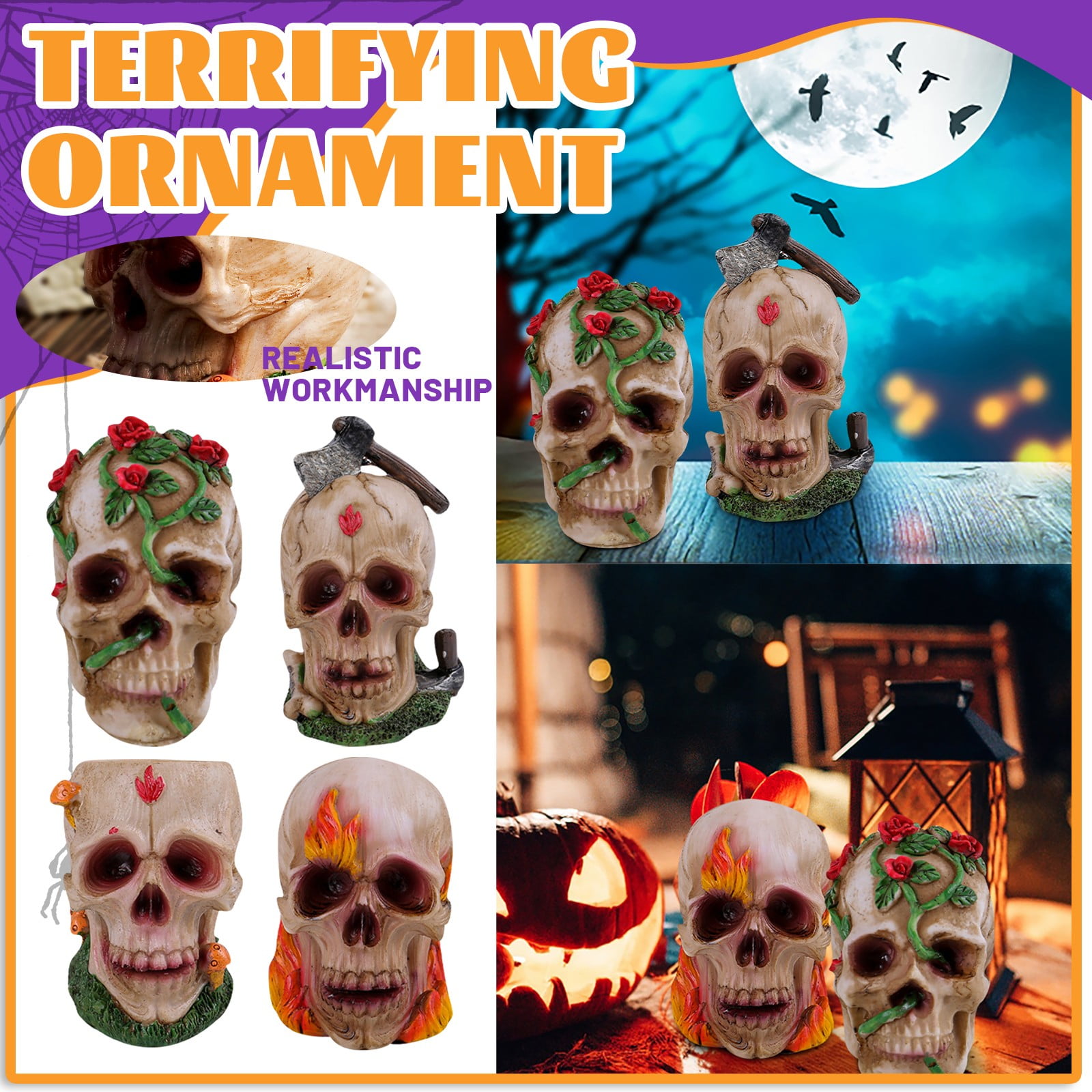 Realistic Skulls - Miniature Skeleton Headd Statue | Realistic Skull ...