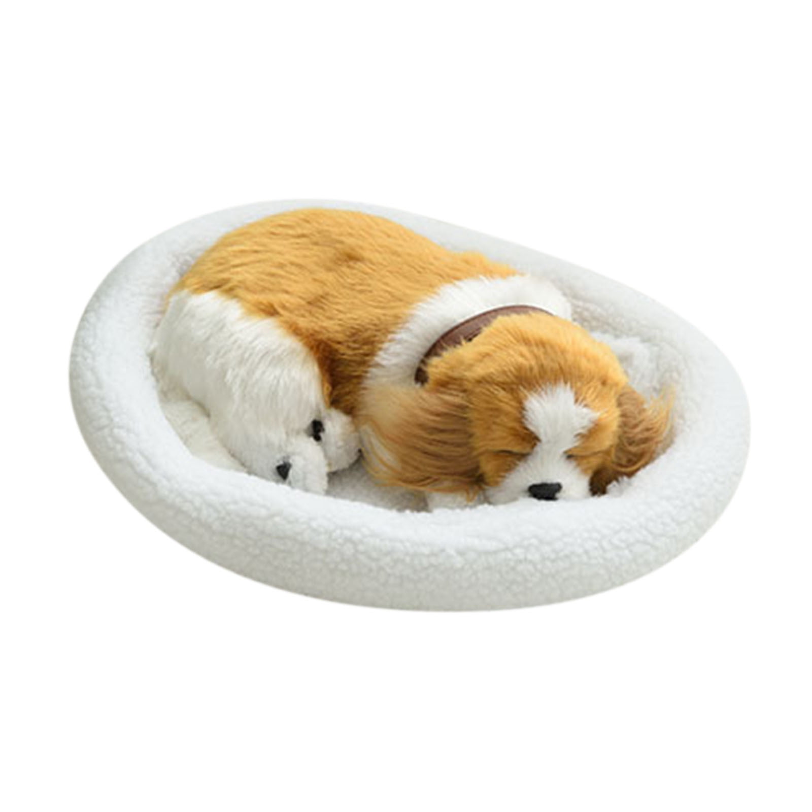 A Realistic Sleeping Breathing Plush Dog Toy With Soft Fur And Lifelike ...