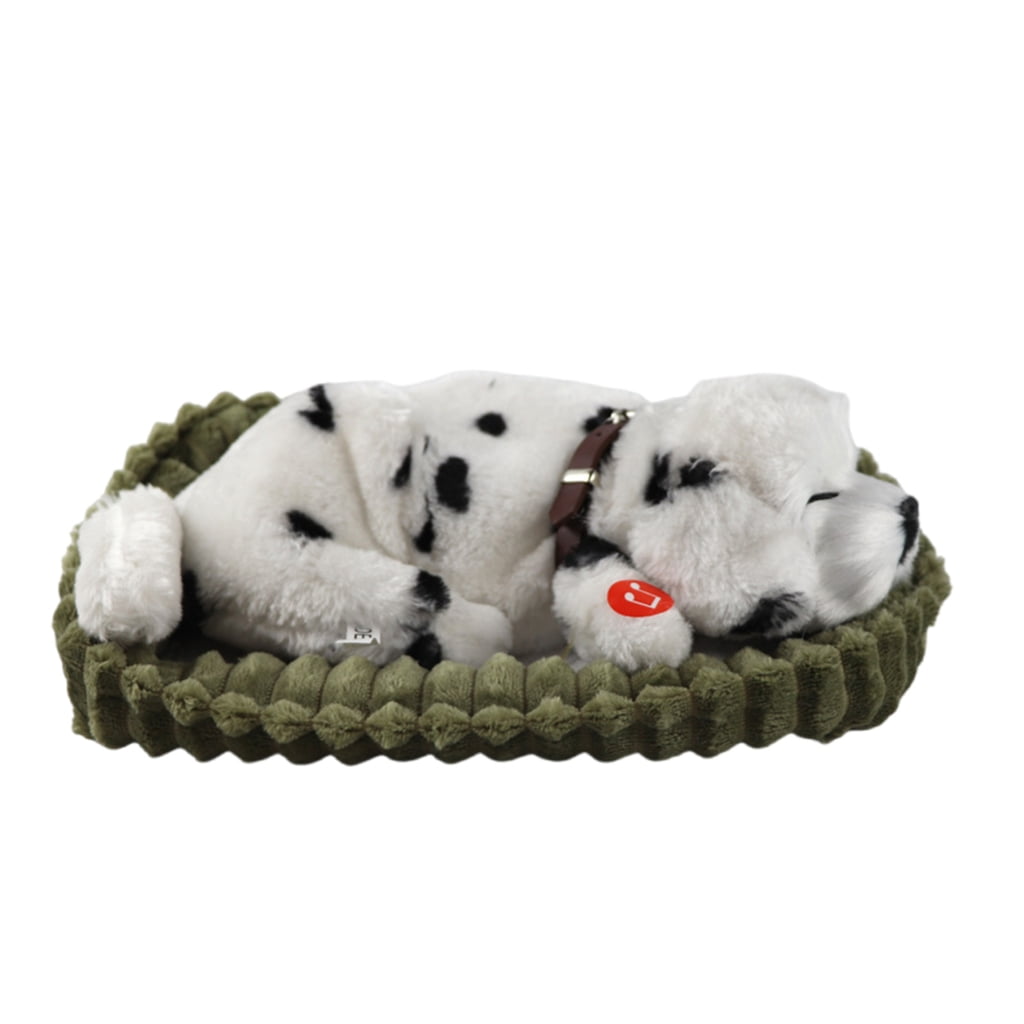 Realistic Sleeping Plush Breathing Dog Animals Toy with Mat Stuffed Toy ...